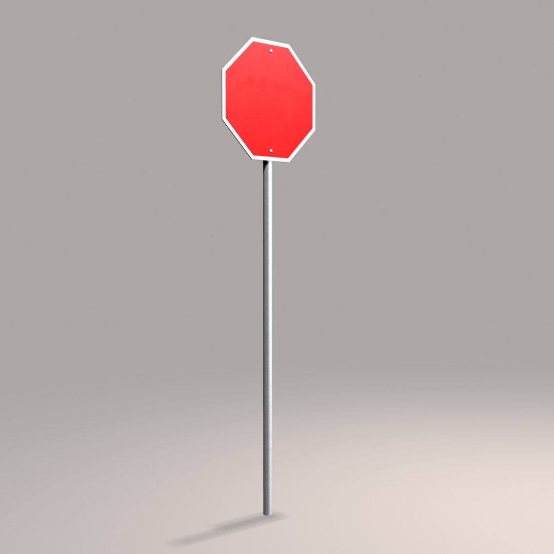 street sign stop 3d max