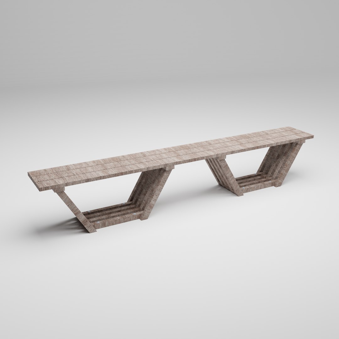 3D Modern Wooden Bench 3D model - TurboSquid 1846533