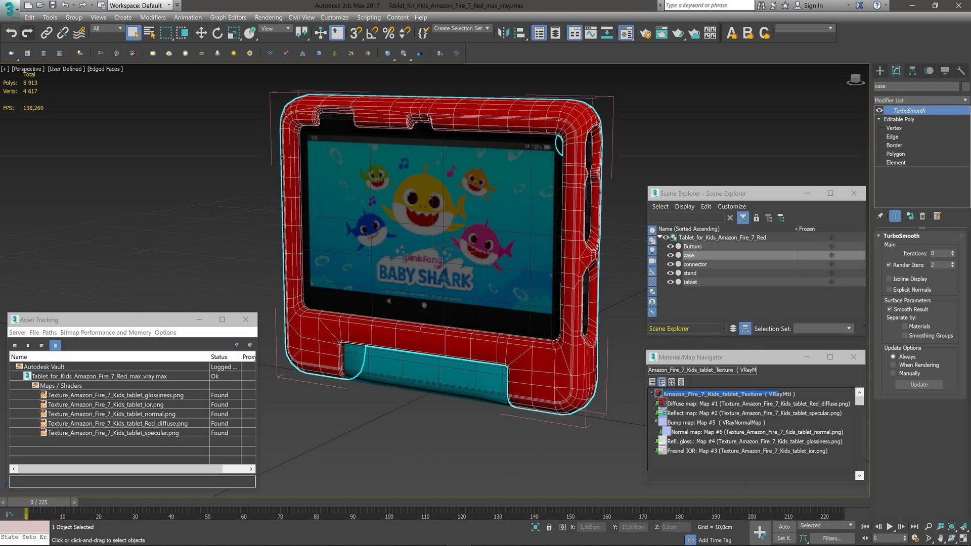 Tablet For Kids Amazon Fire 7 Red 3D Model - TurboSquid 2121411