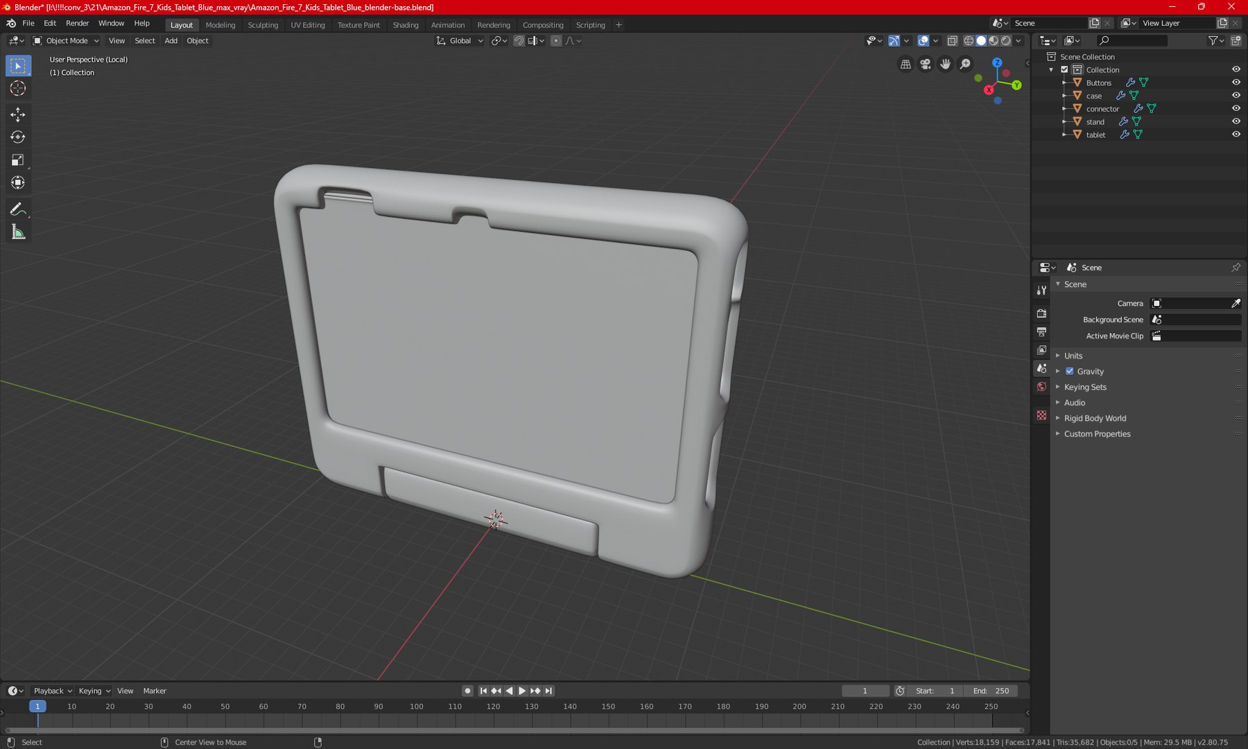 Tablet For Kids Amazon Fire 7 Red 3D Model - TurboSquid 2121411