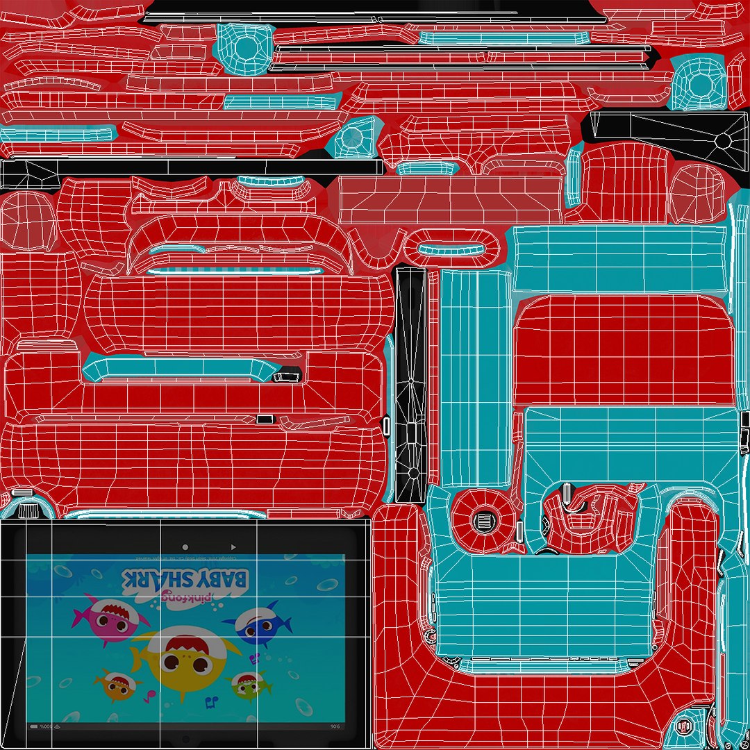 Tablet For Kids Amazon Fire 7 Red 3D Model - TurboSquid 2121411