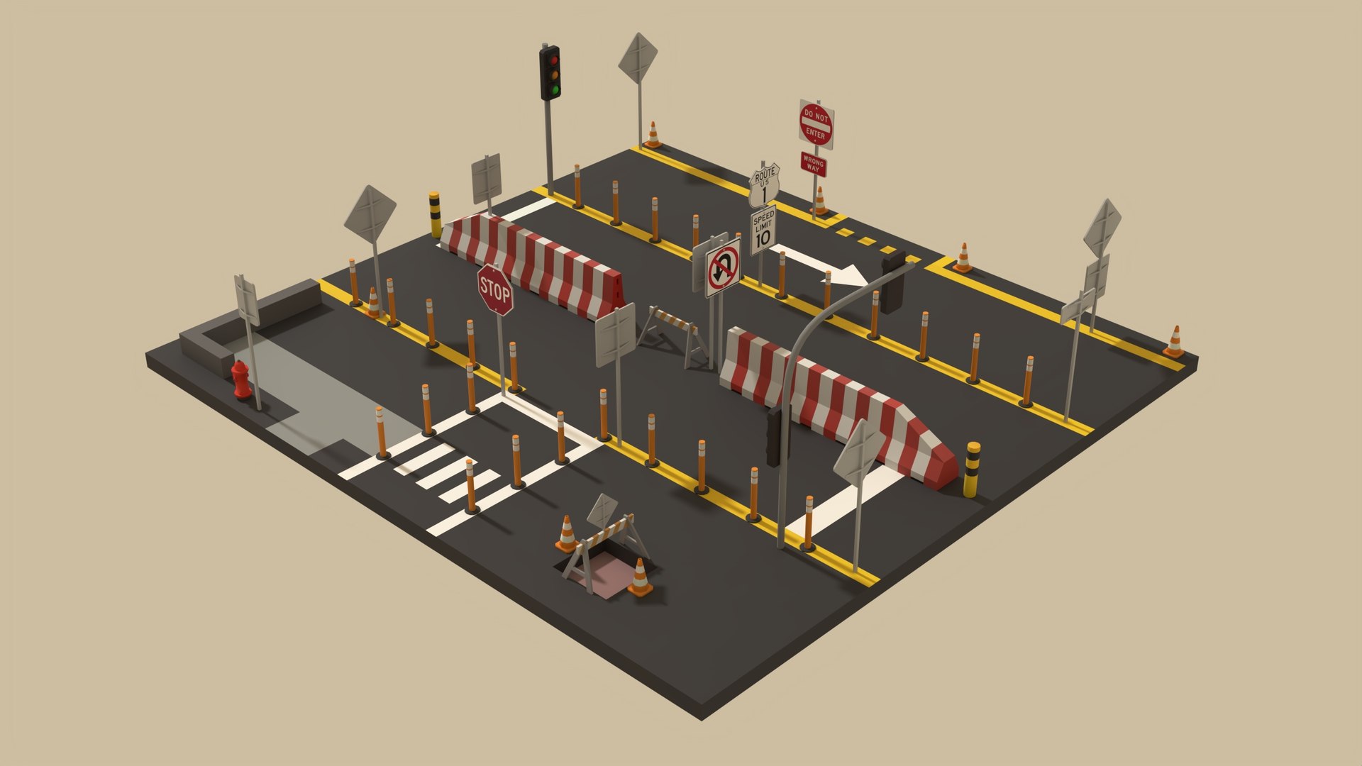 USA Traffic Signs 3D - TurboSquid 1992244