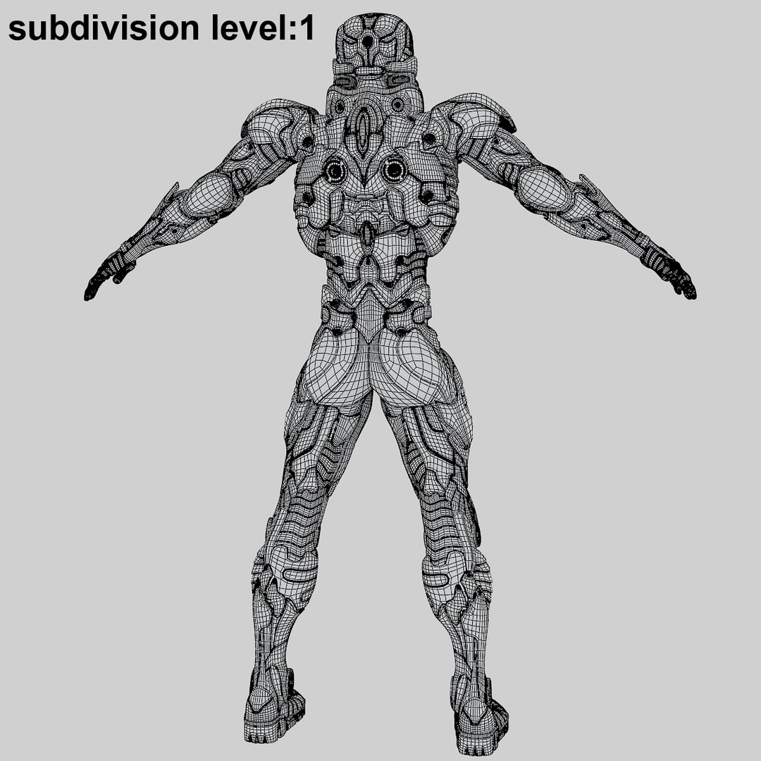 military robot 3d model