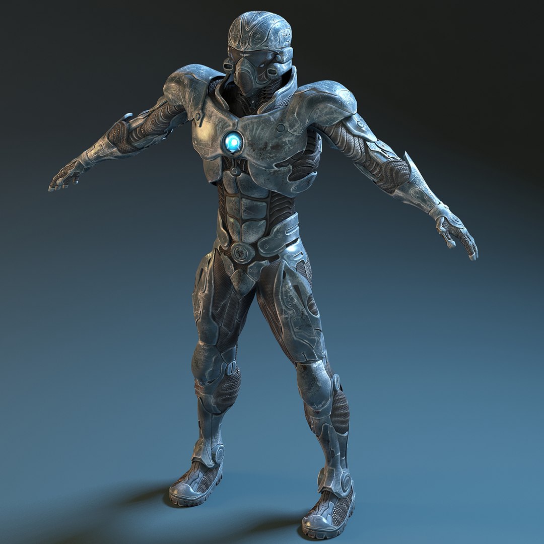 military robot 3d model