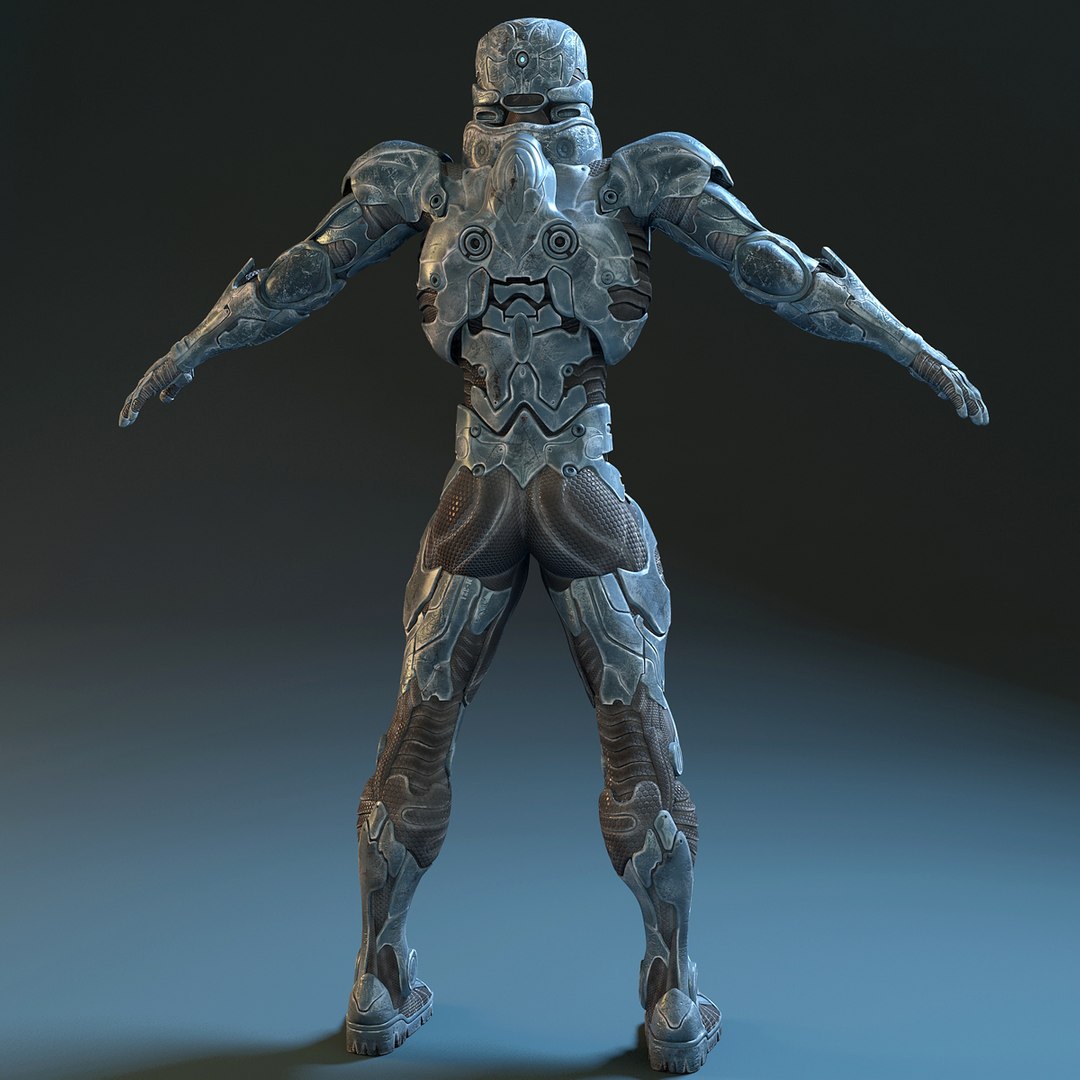 military robot 3d model