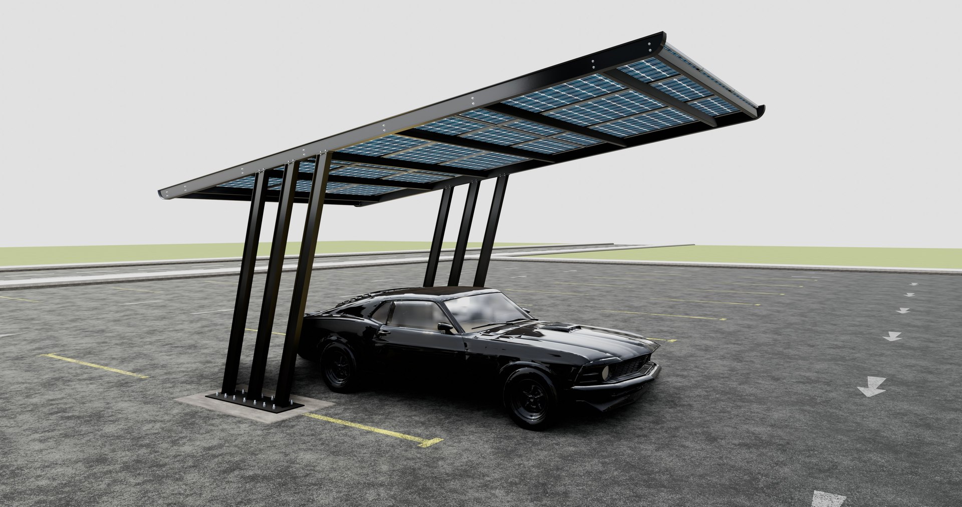 TRIPLE L TYPE MODERN SOLAR CARPORT TYPE-15 3D - TurboSquid 2300681