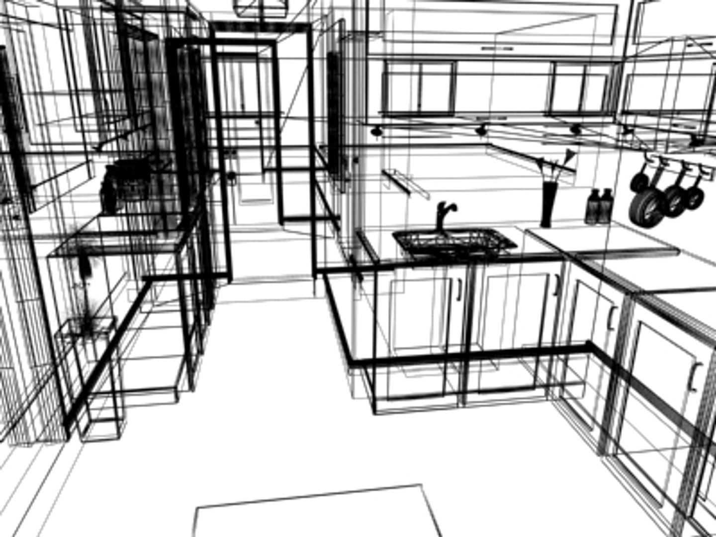 3d Model Kitchen Lighting