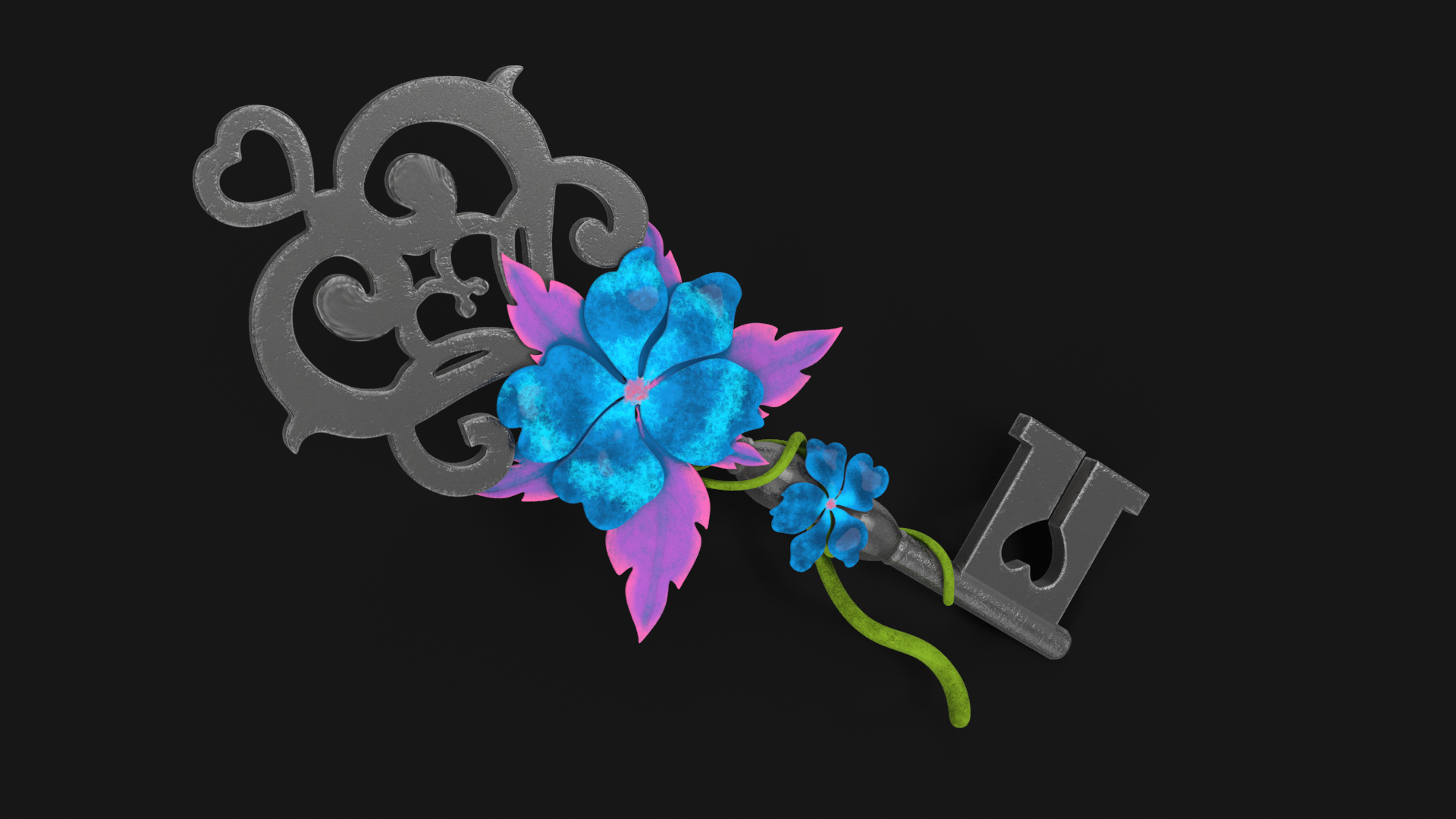 Flower key 3D model - TurboSquid 1665273