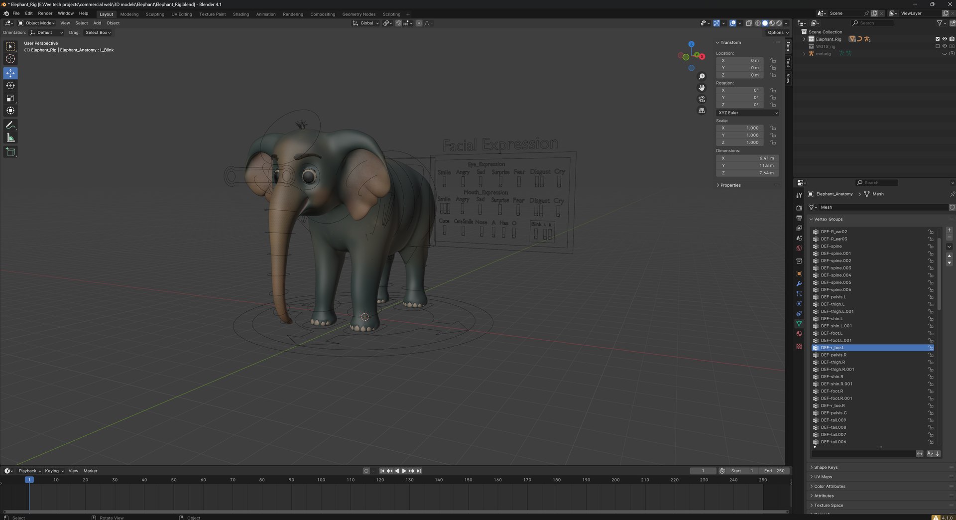 Cartoon Elephant - MAYA Rigged And Blender Rigged Model - TurboSquid ...