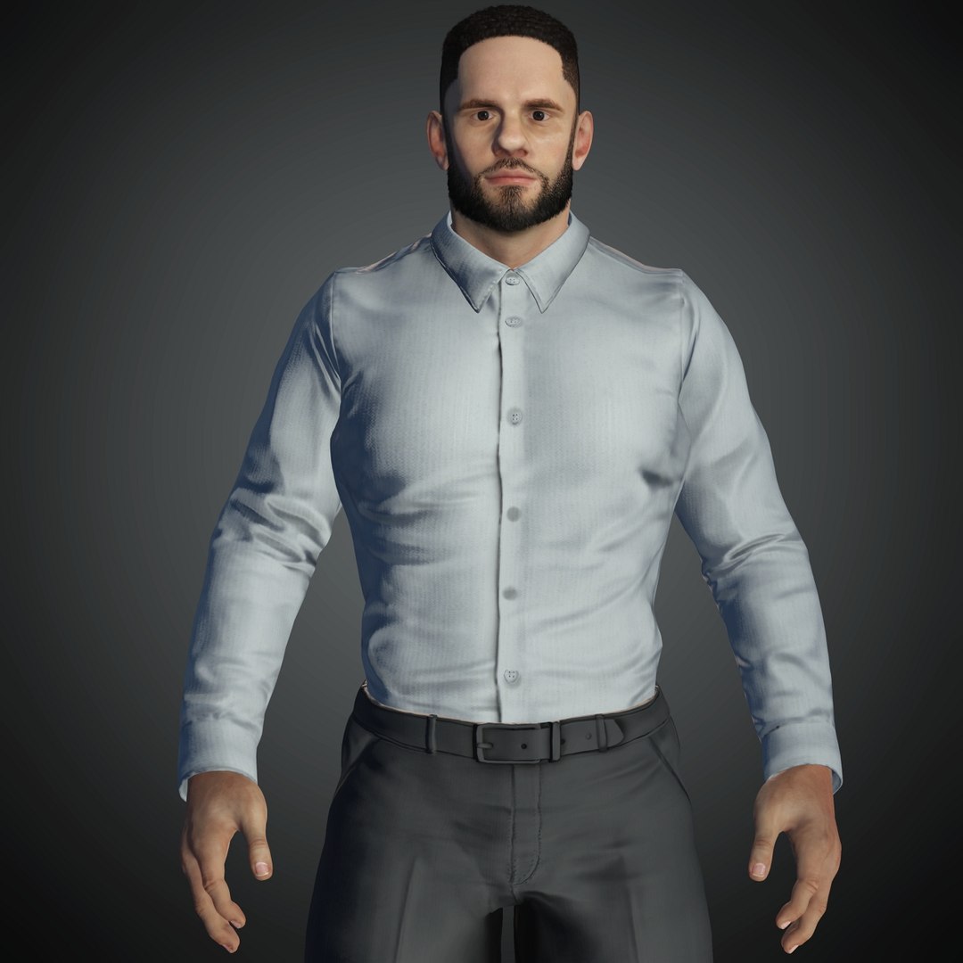 Realistic Bearded Man Fred 3D model - TurboSquid 2015566