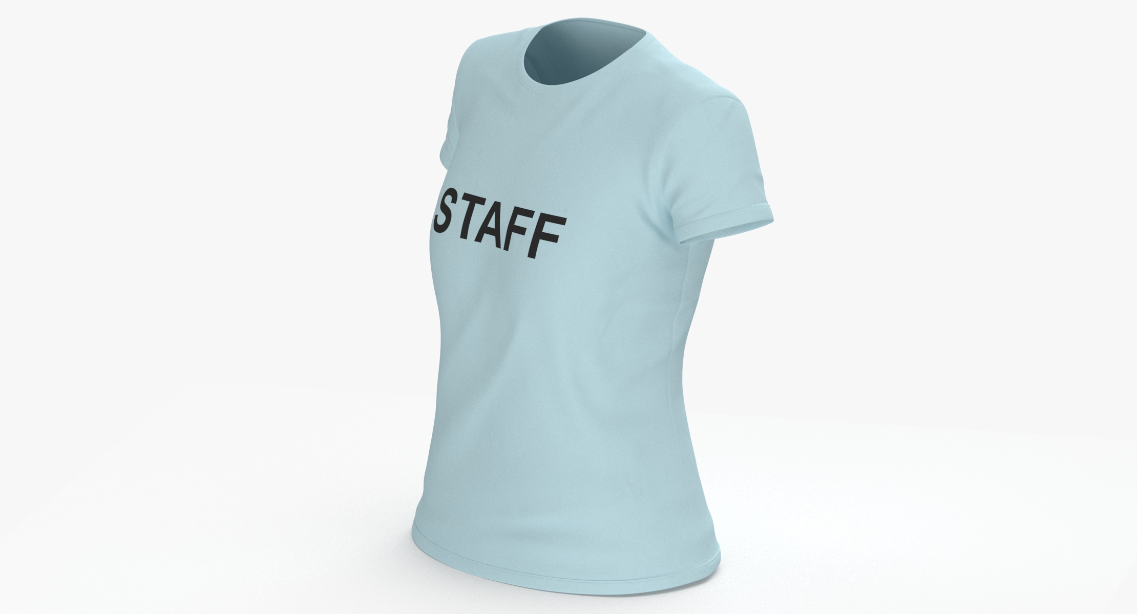 Female Crew Neck Worn Blue Staff 02 3D model - TurboSquid 1726555