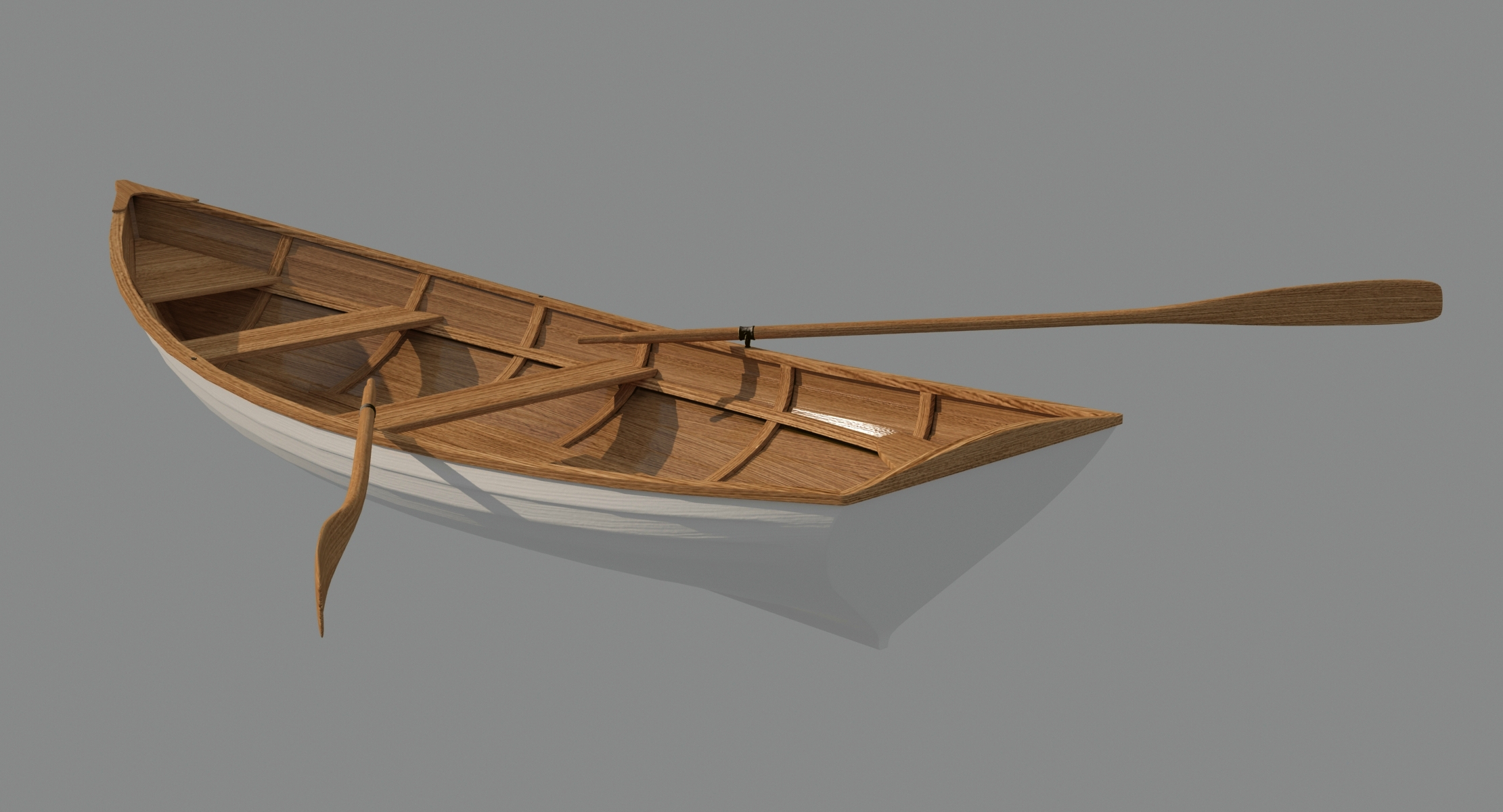 3d model wood lifeboat
