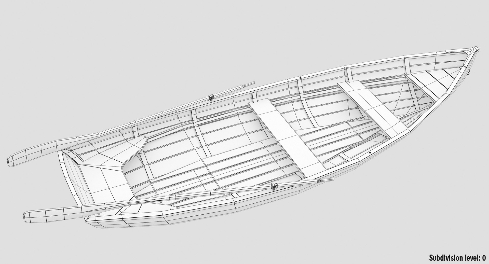 3d Model Wood Lifeboat