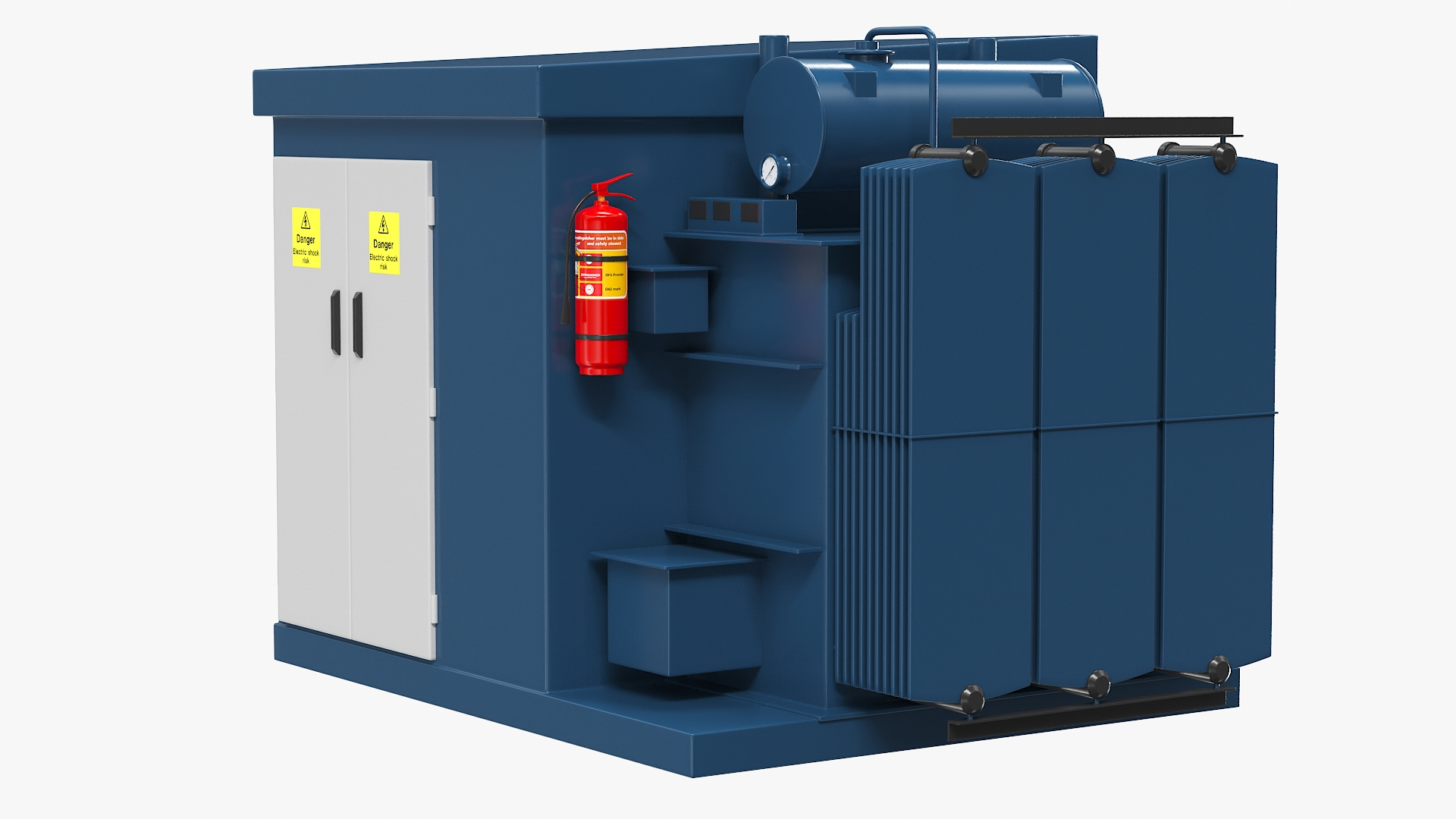 Electrical Transformer Substation Blue 3D - TurboSquid 2517098