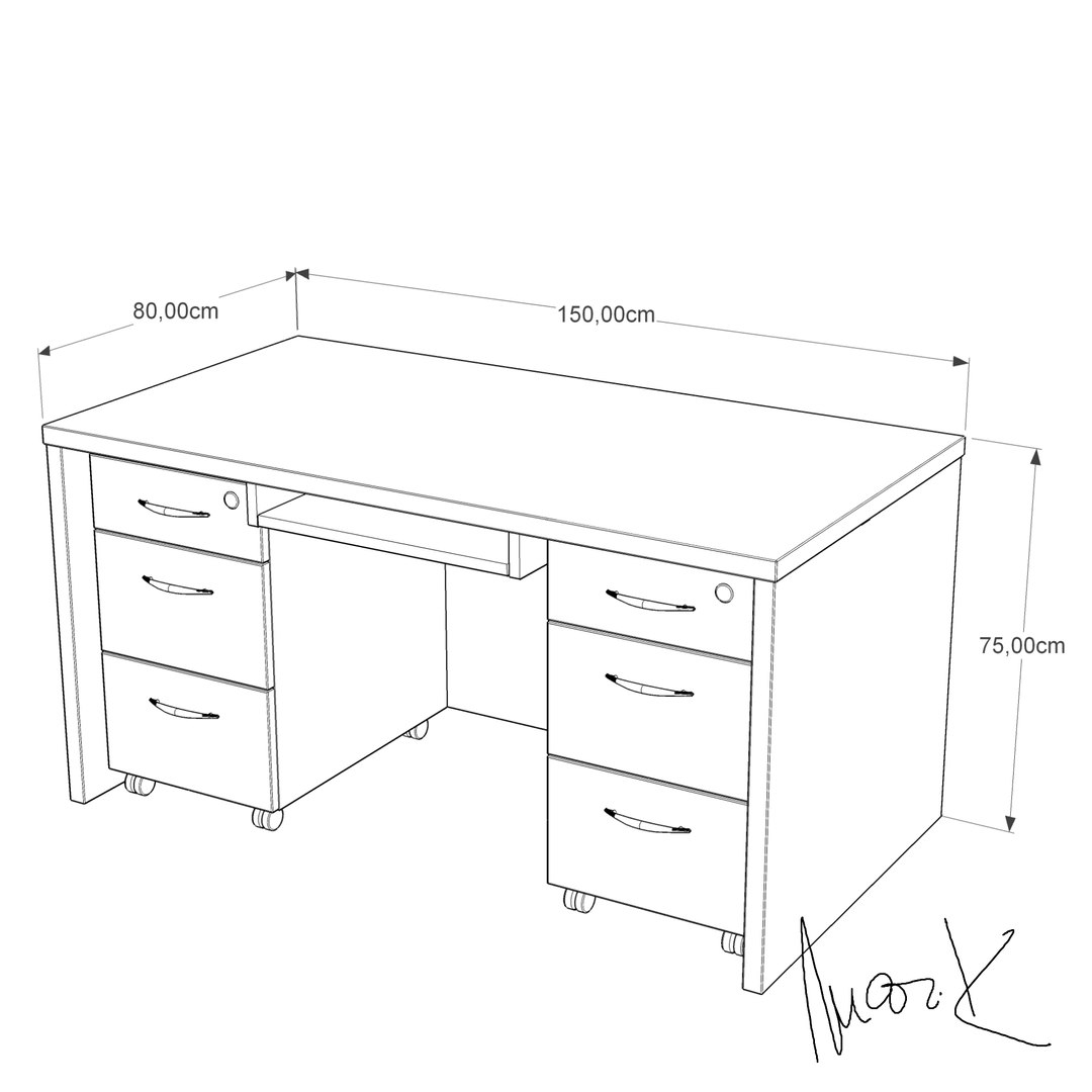 3D Model Computer Table - TurboSquid 1174575