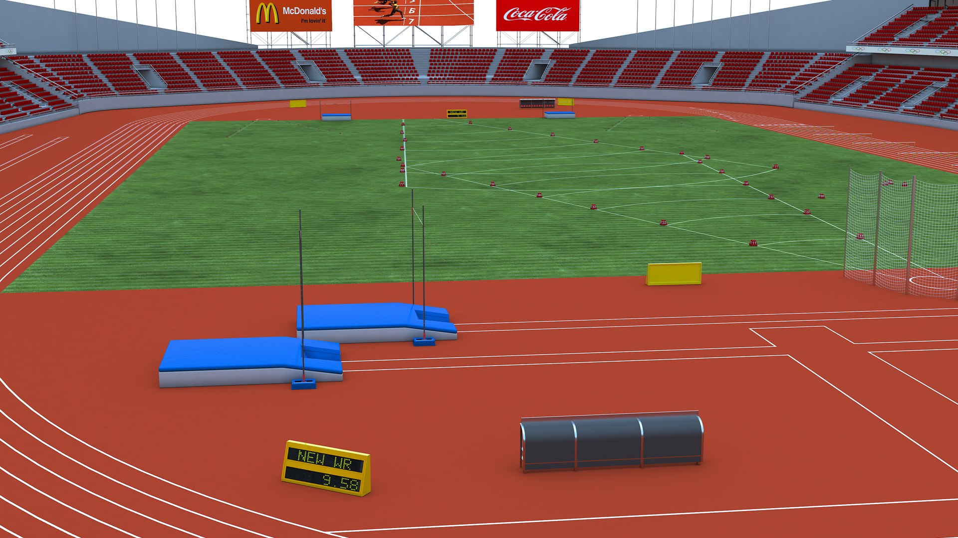 3D Model Athletics Stadium Olympic - TurboSquid 1599787