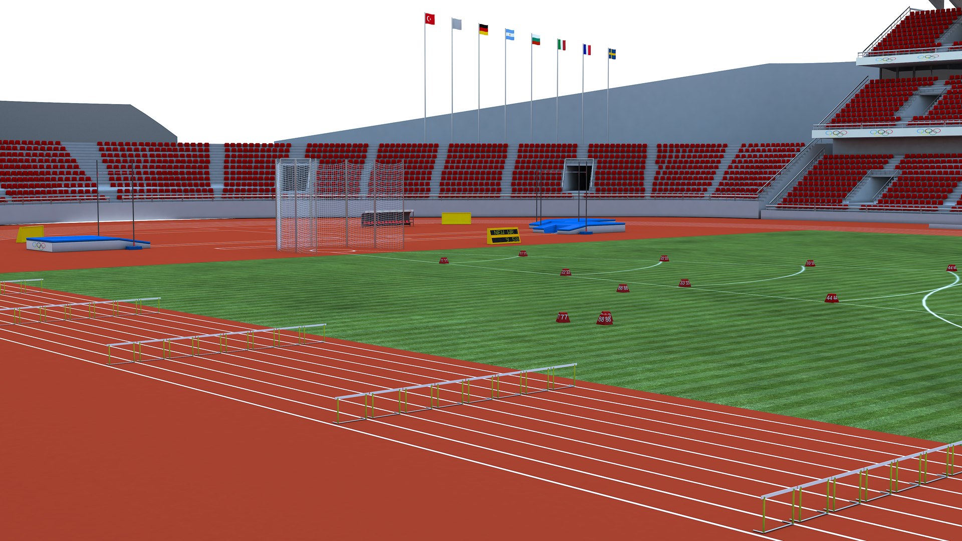 3D Model Athletics Stadium Olympic - TurboSquid 1599787