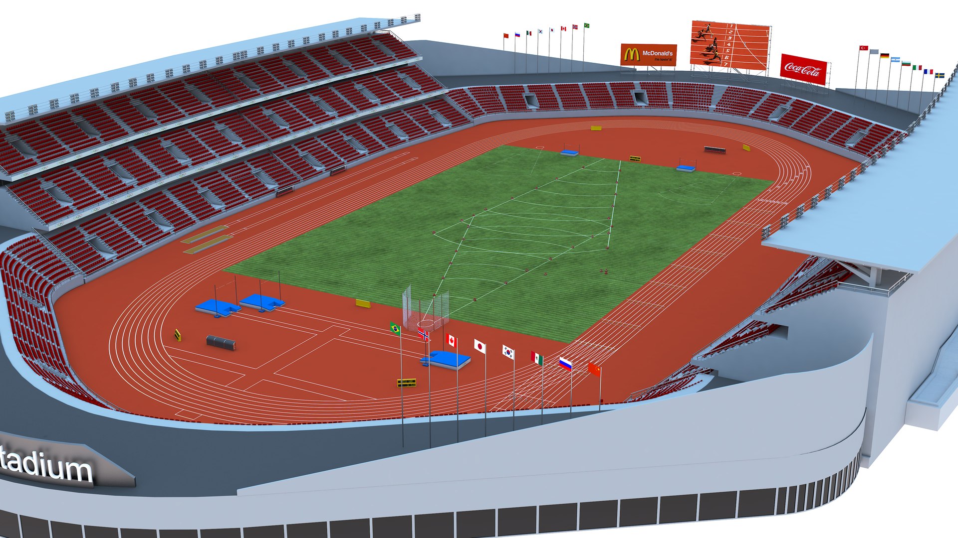 3D Model Athletics Stadium Olympic - TurboSquid 1599787