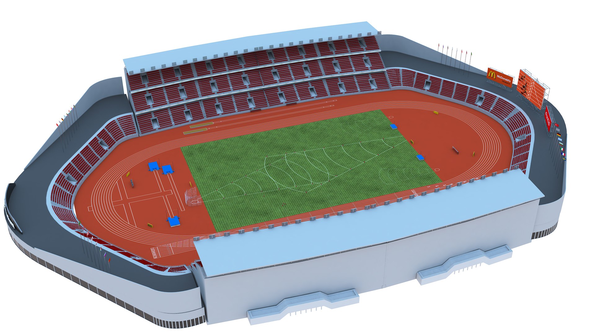 3D Model Athletics Stadium Olympic - TurboSquid 1599787