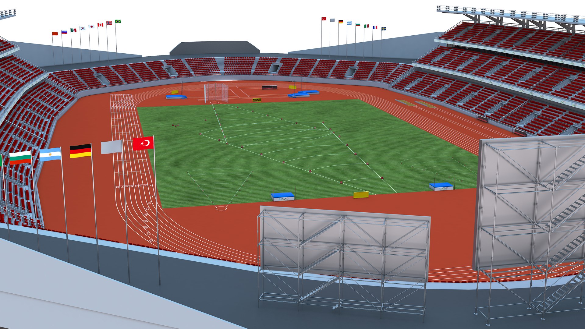 3D Model Athletics Stadium Olympic - TurboSquid 1599787