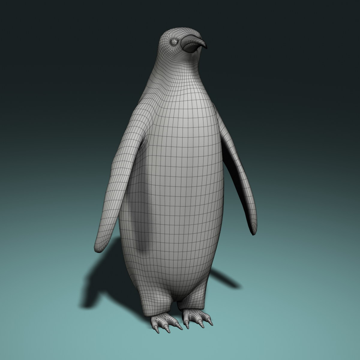 3d penguin rigged model