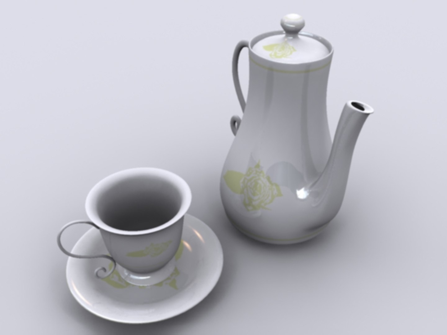 Free Tea Set 3d Model