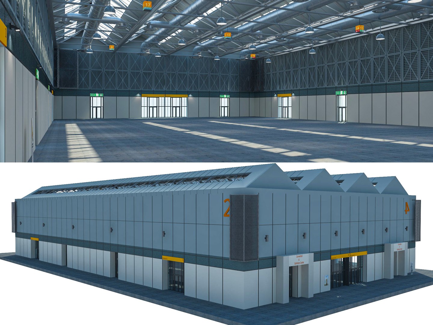 3D Exhibition Hall 10 interior and exterior 3D Model - TurboSquid 2075465