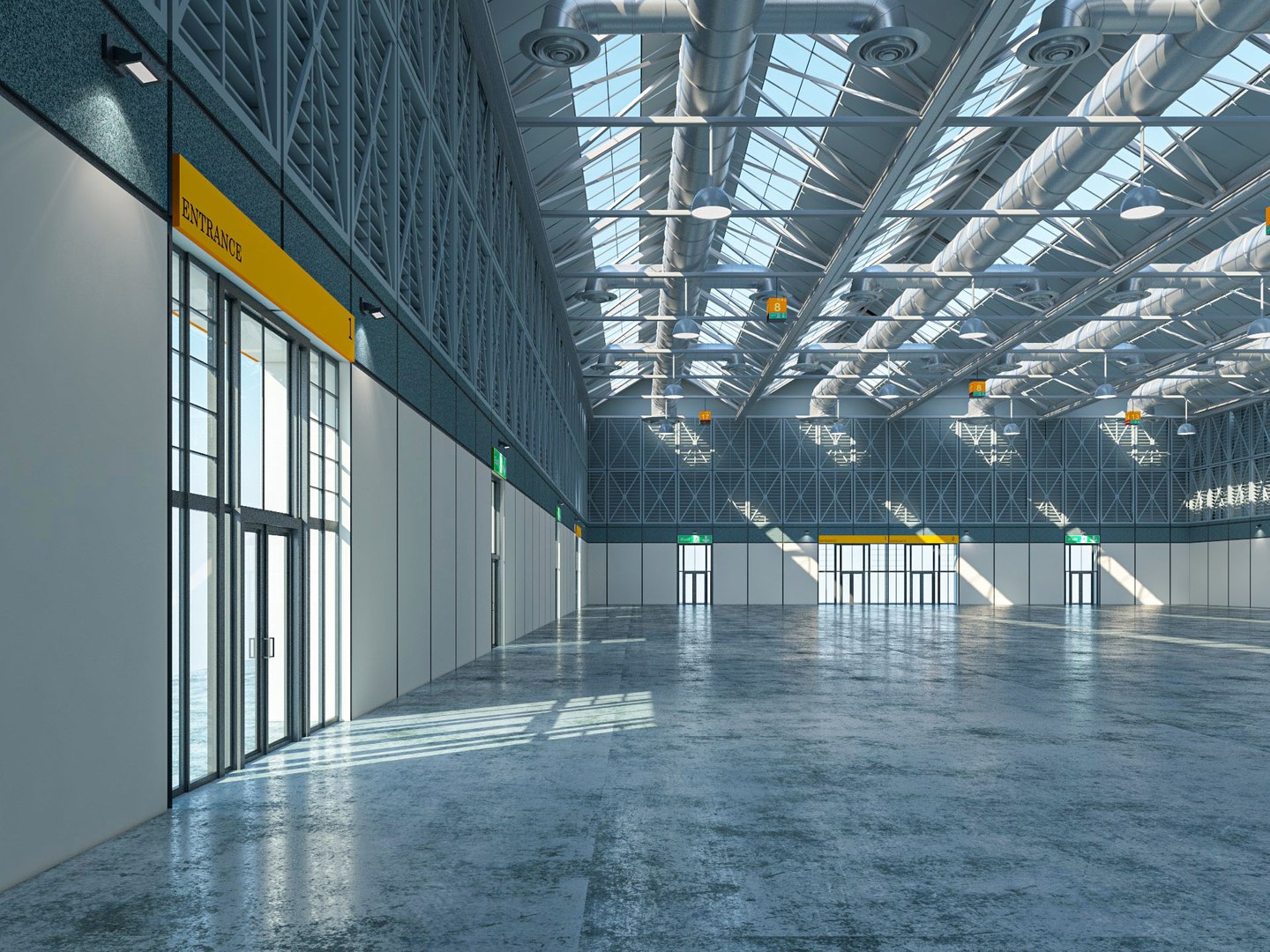 3D Exhibition Hall 10 Interior And Exterior 3D Model - TurboSquid 2075465