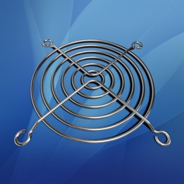 3d model chrome fan guard computer
