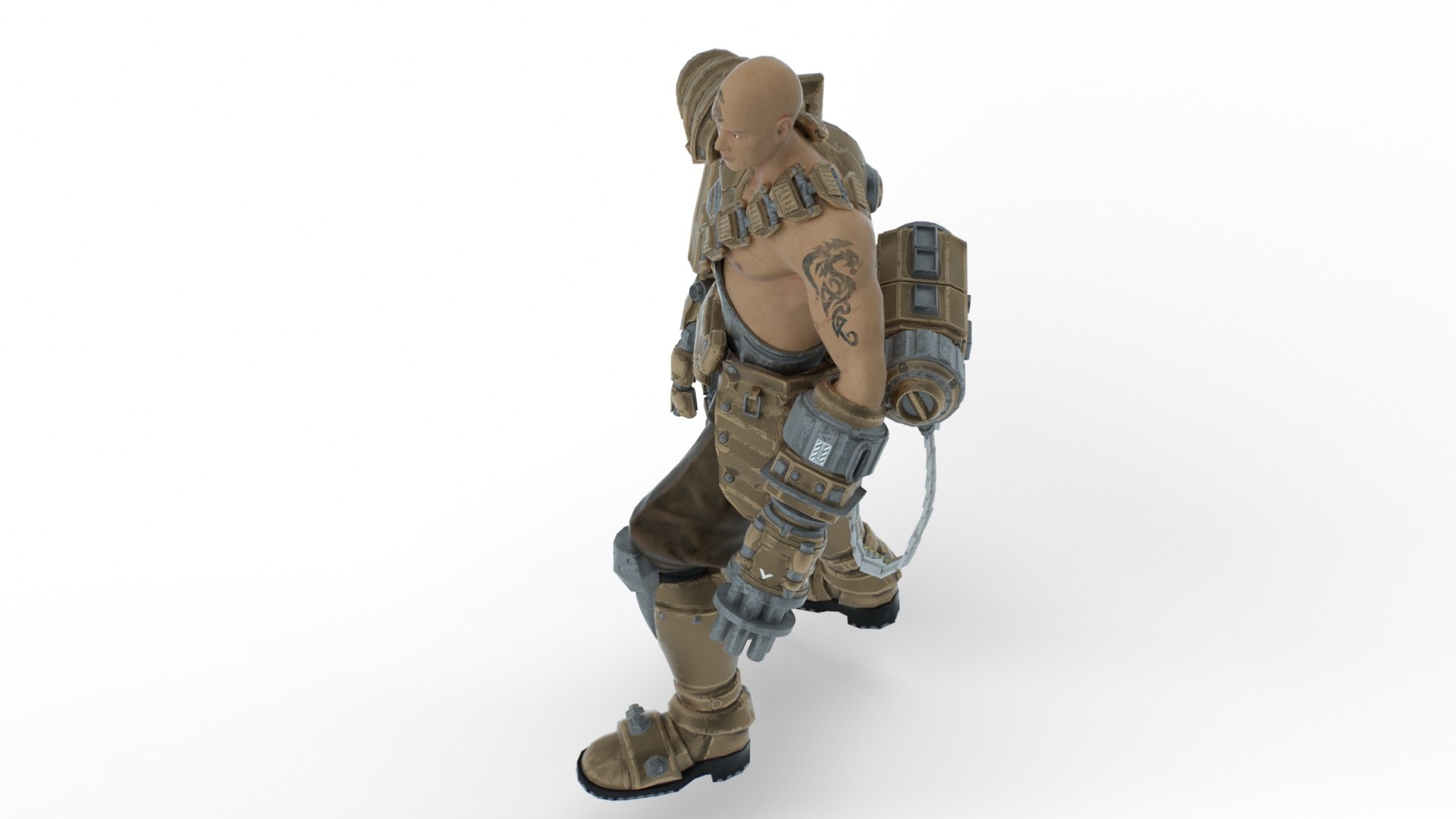 3D Post Apocalypse Warrior - TurboSquid 1743355