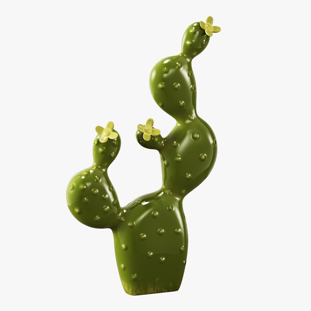 3D Model Realistic Ceramic Cactus Set - TurboSquid 1596030