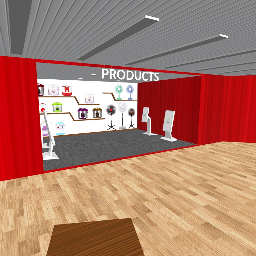 Interior Of Exhibition Booth And Hall Model - TurboSquid 1927861