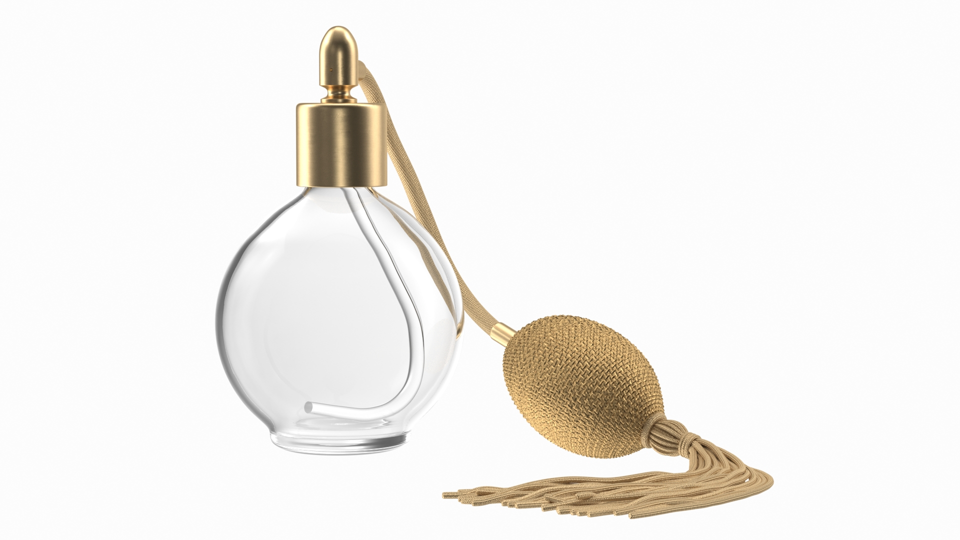 Empty Golden Perfume Bottle With Hose Pump 3D - TurboSquid 2098611