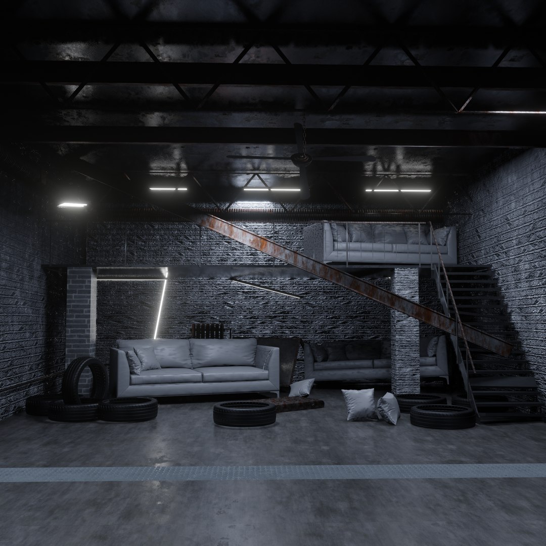 3D Loft Interior Model - TurboSquid 1889251