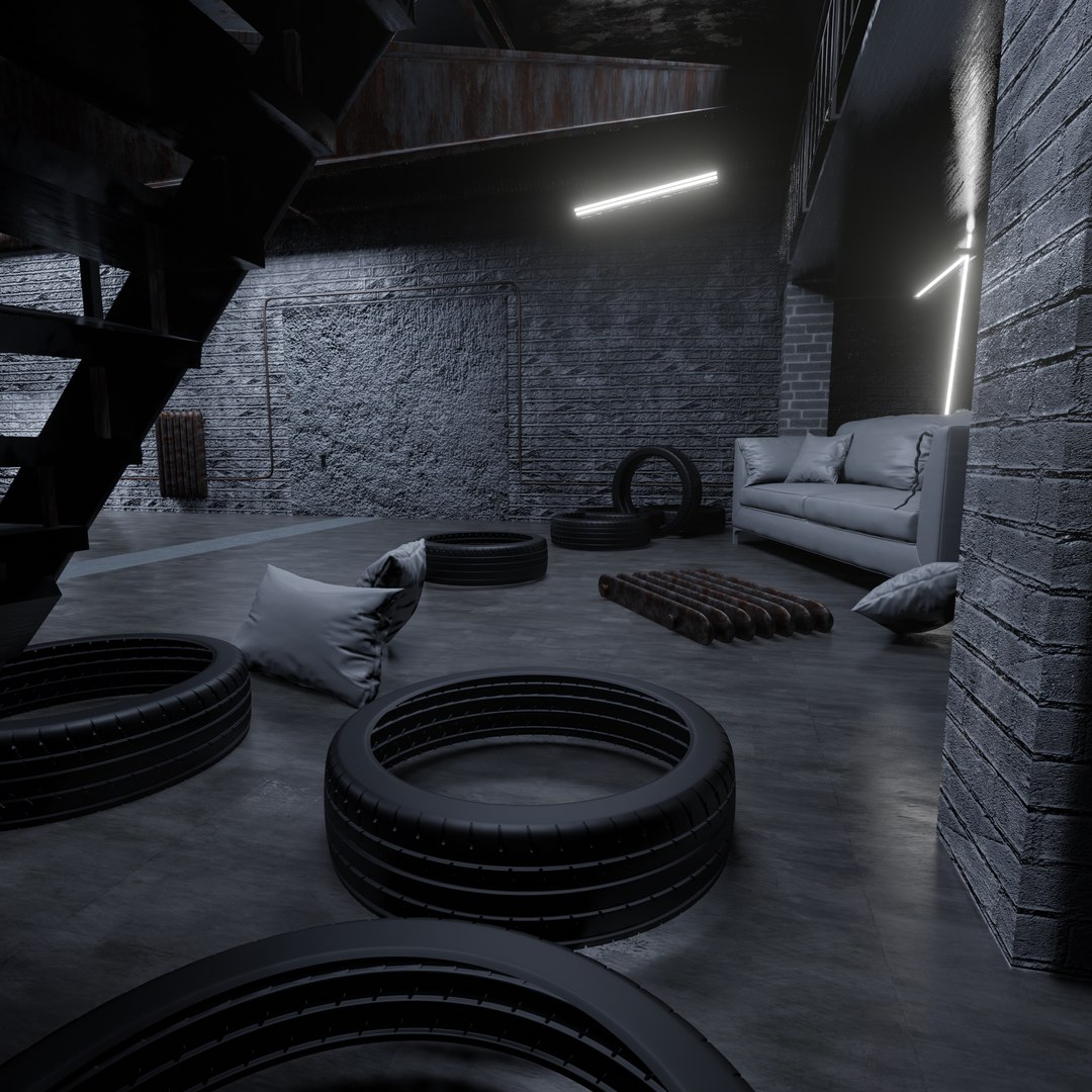 3D Loft Interior Model - TurboSquid 1889251