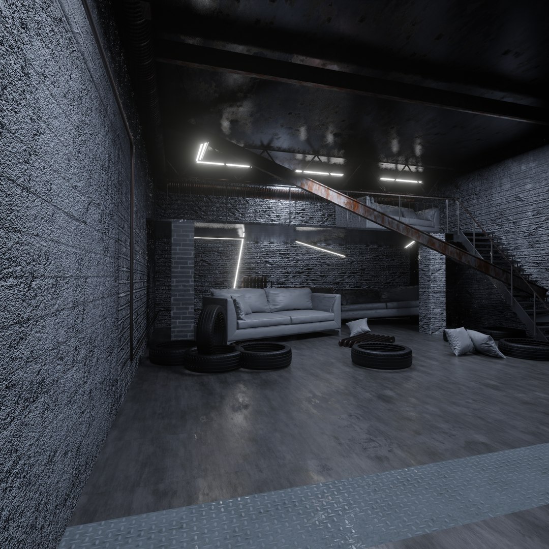 3D Loft Interior Model - TurboSquid 1889251