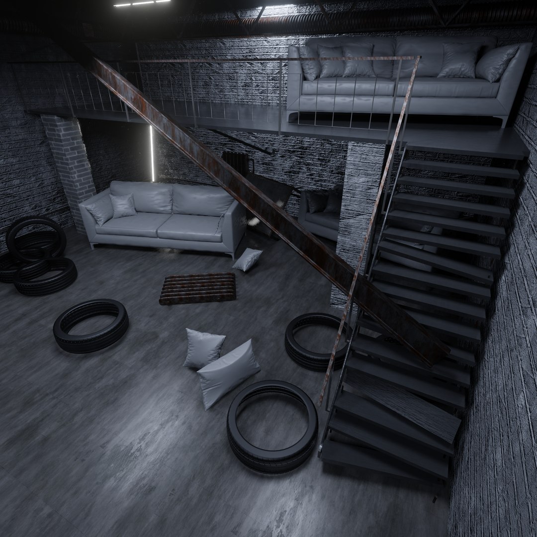 3D Loft Interior Model - TurboSquid 1889251