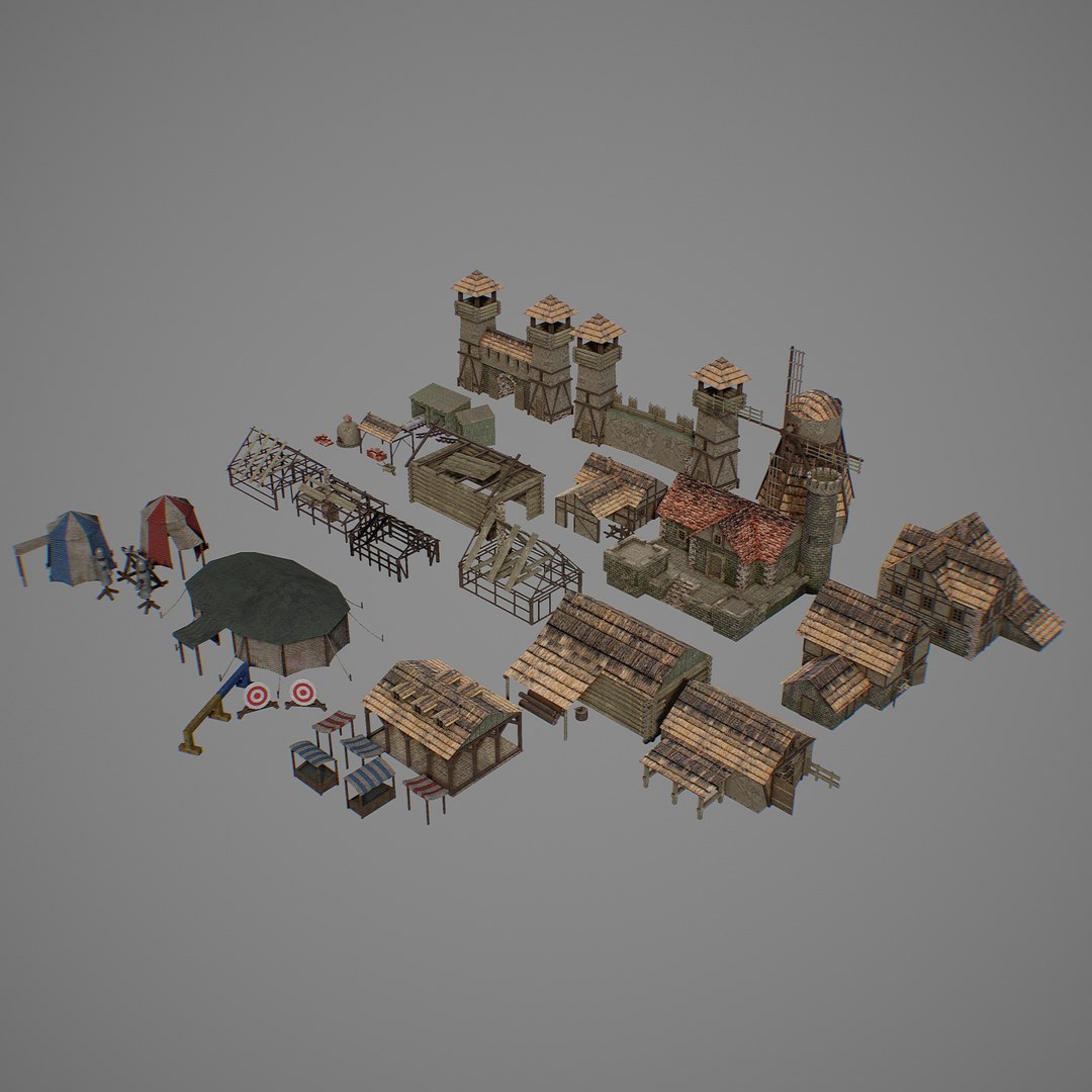 Medieval Village Buildings 2 3D Model - TurboSquid 1261862