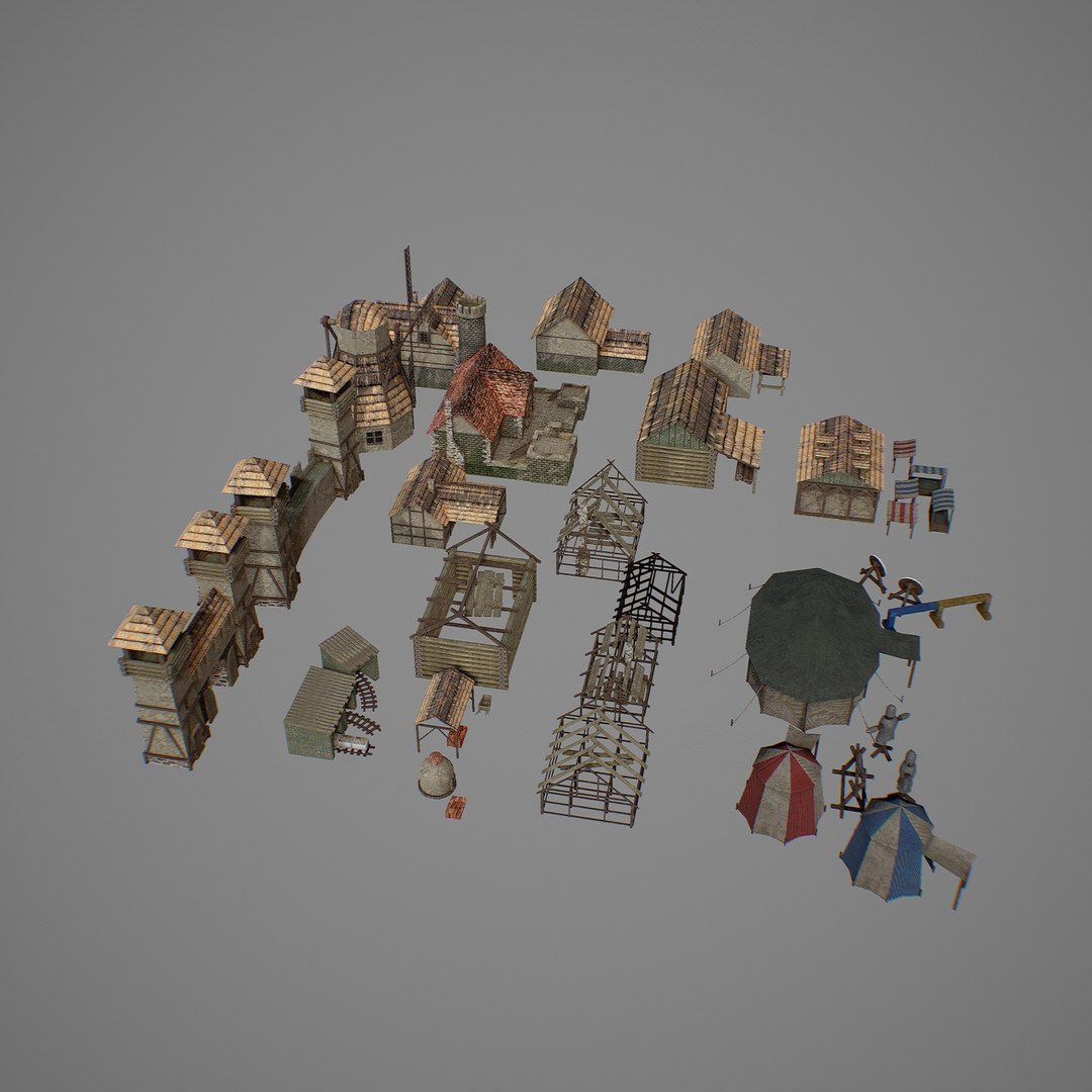 Medieval Village Buildings 2 3D Model - TurboSquid 1261862