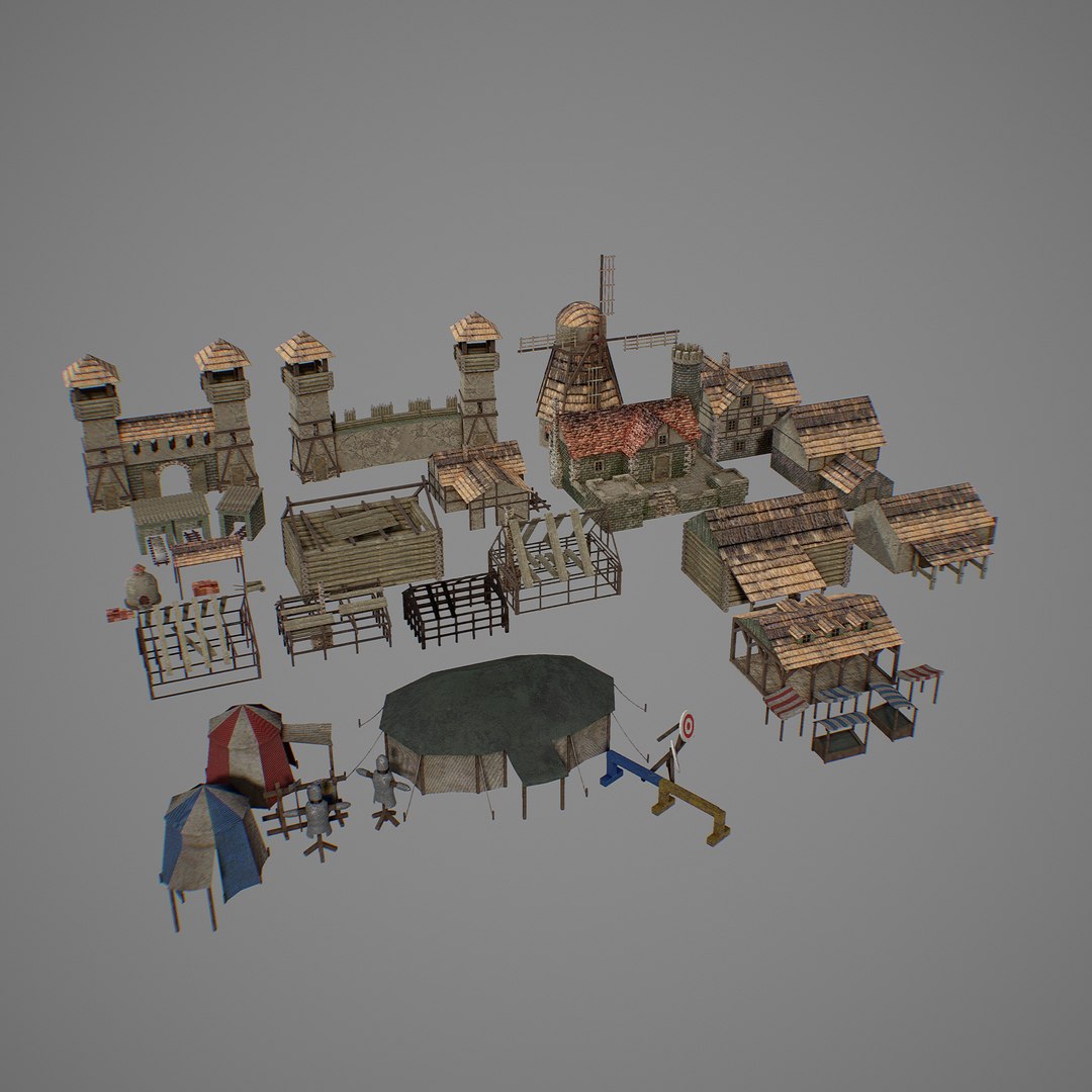 Medieval Village Buildings 2 3D Model - TurboSquid 1261862