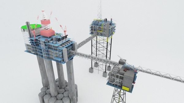 Oil rig platform pack 3D model - TurboSquid 1194271