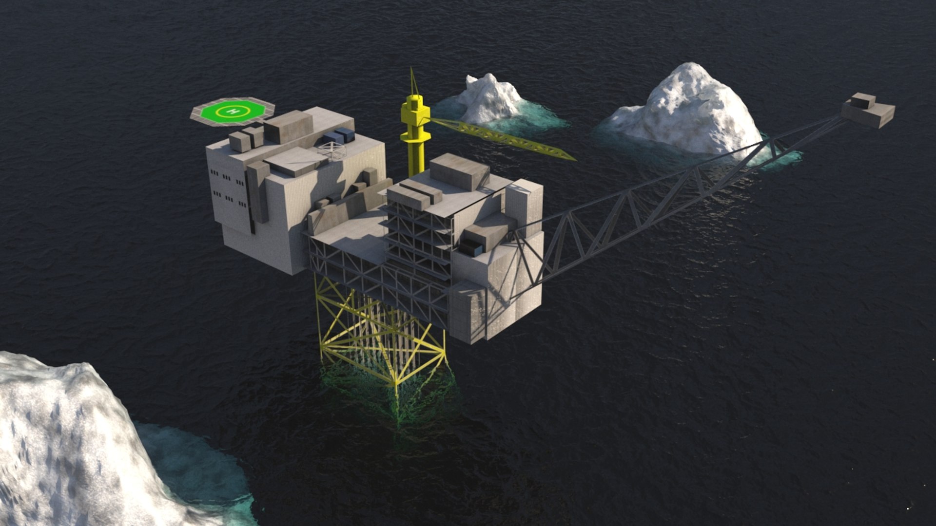 Oil rig platform pack 3D model - TurboSquid 1194271