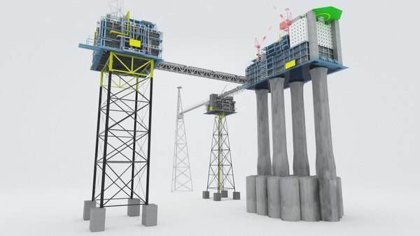 Oil rig platform pack 3D model - TurboSquid 1194271