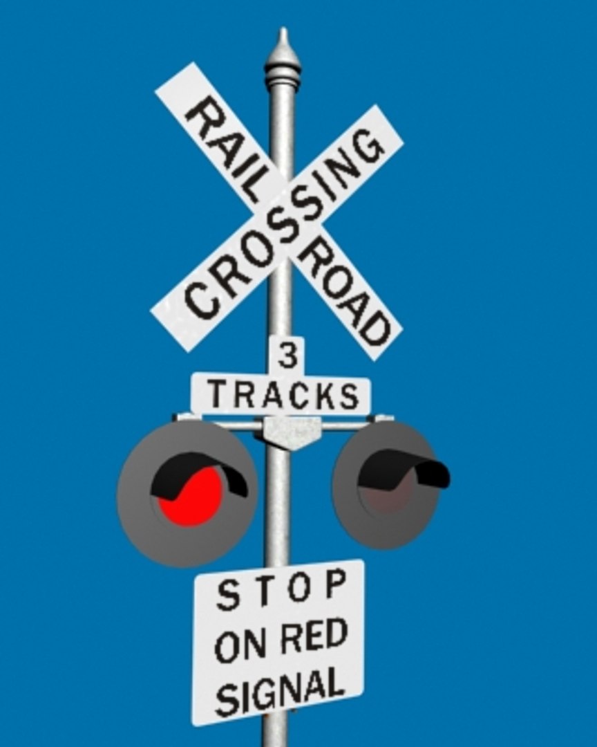 3d Model Crossbuck Intersection