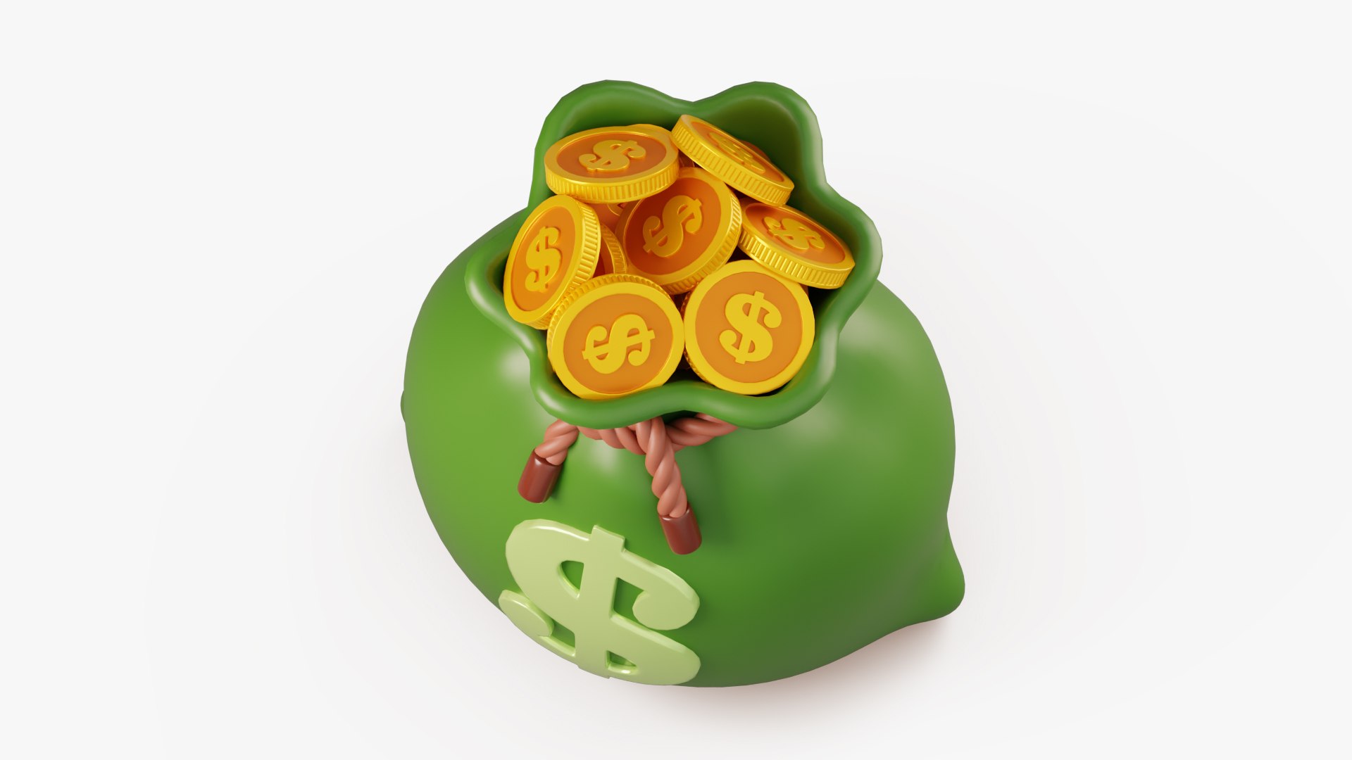 3D Stylized Money Bag Model - TurboSquid 2414114