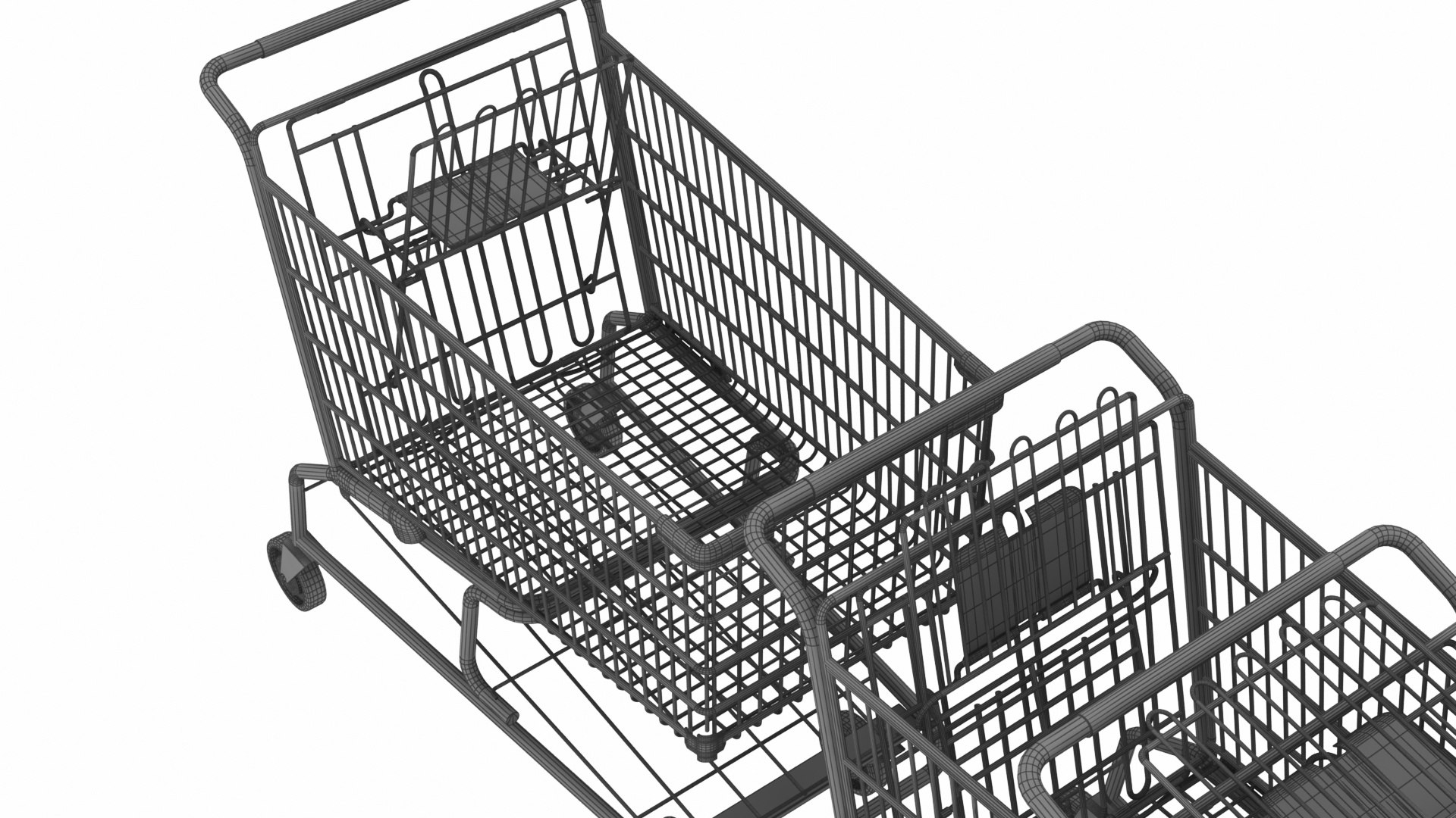 Supermarket Carts Metal 2 3D - TurboSquid 2419753