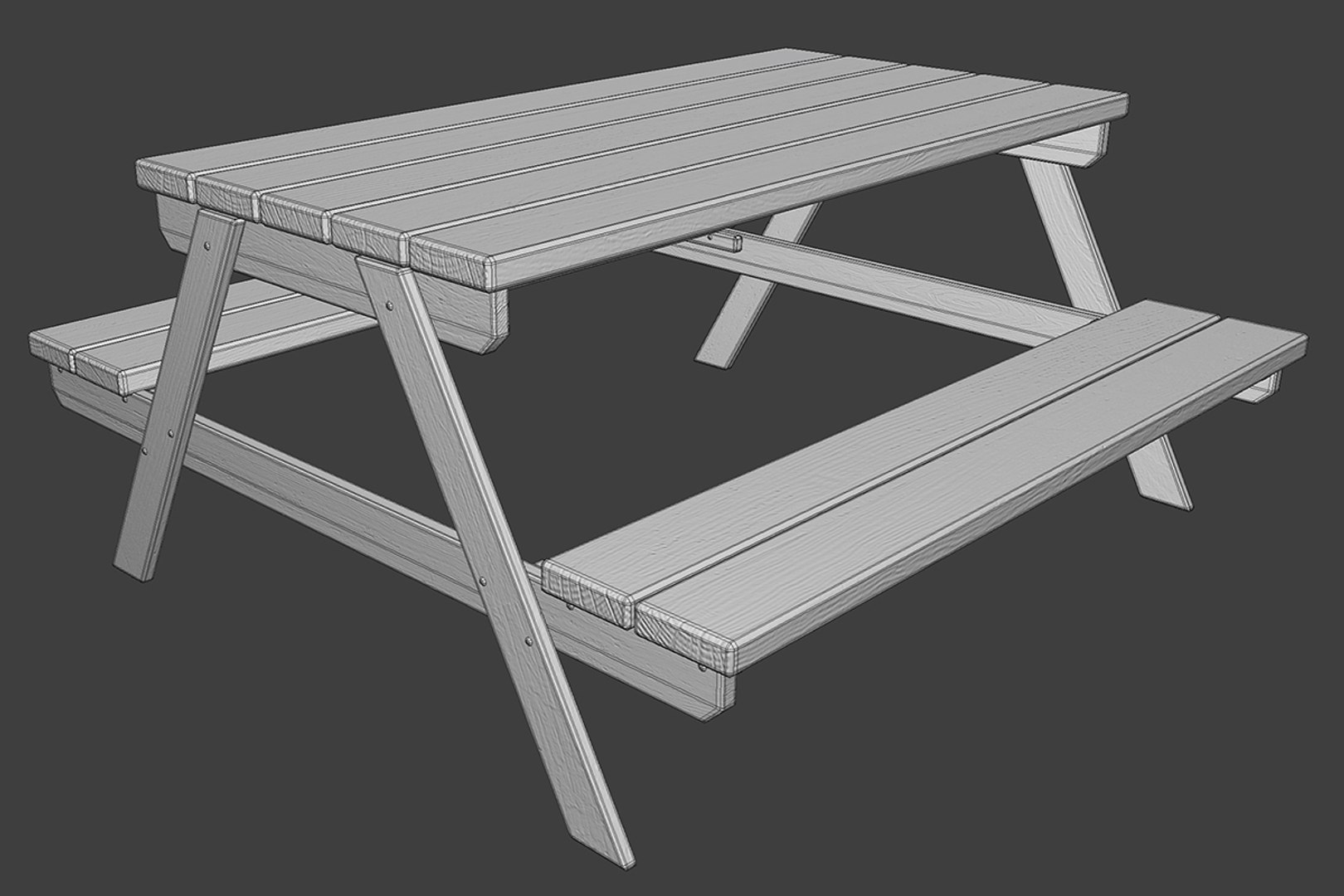 3D Picnic Table Model - TurboSquid 1310556