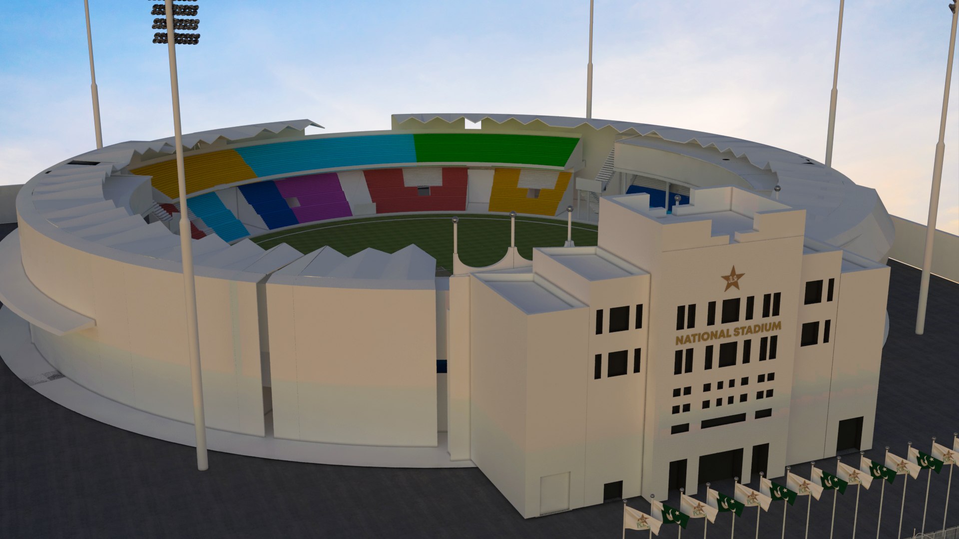 Cricket Stadium 3D Model - TurboSquid 1982607