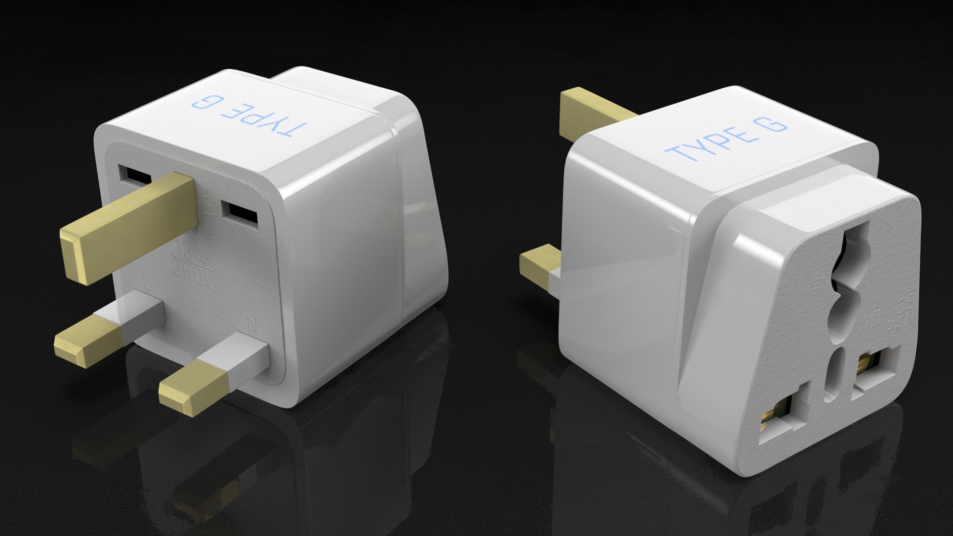 Electrical Plug Type G Adapter White 3D - TurboSquid 1838127