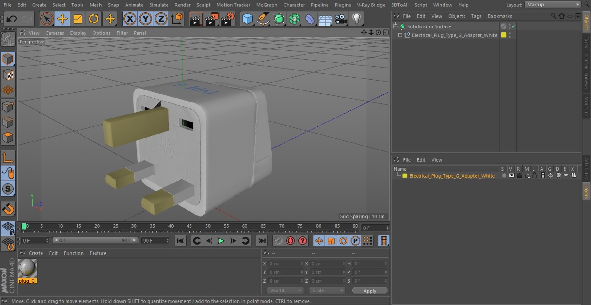 Electrical Plug Type G Adapter White 3D - TurboSquid 1838127